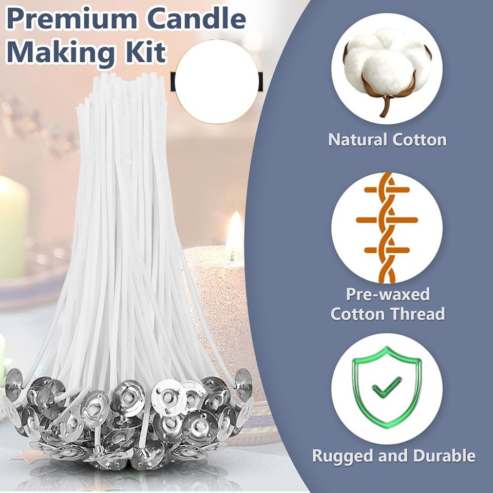 Candle Wicks for Candle Making,Candle Wick Stickers,Wooden Candle ...