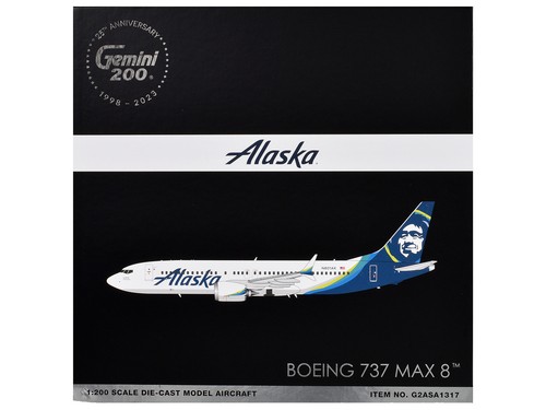 Boeing 737 MAX 8 Commercial Aircraft "Alaska Airlines" N801AK White 1/ ...