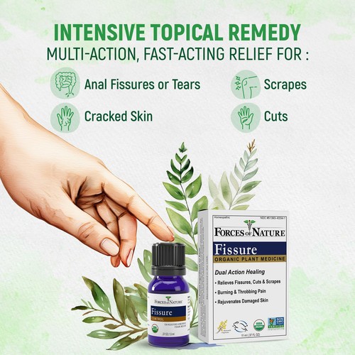 Organic Fissure Control for Hemorrhoid Treatment, 0.37 Fl Oz, Soothe ...