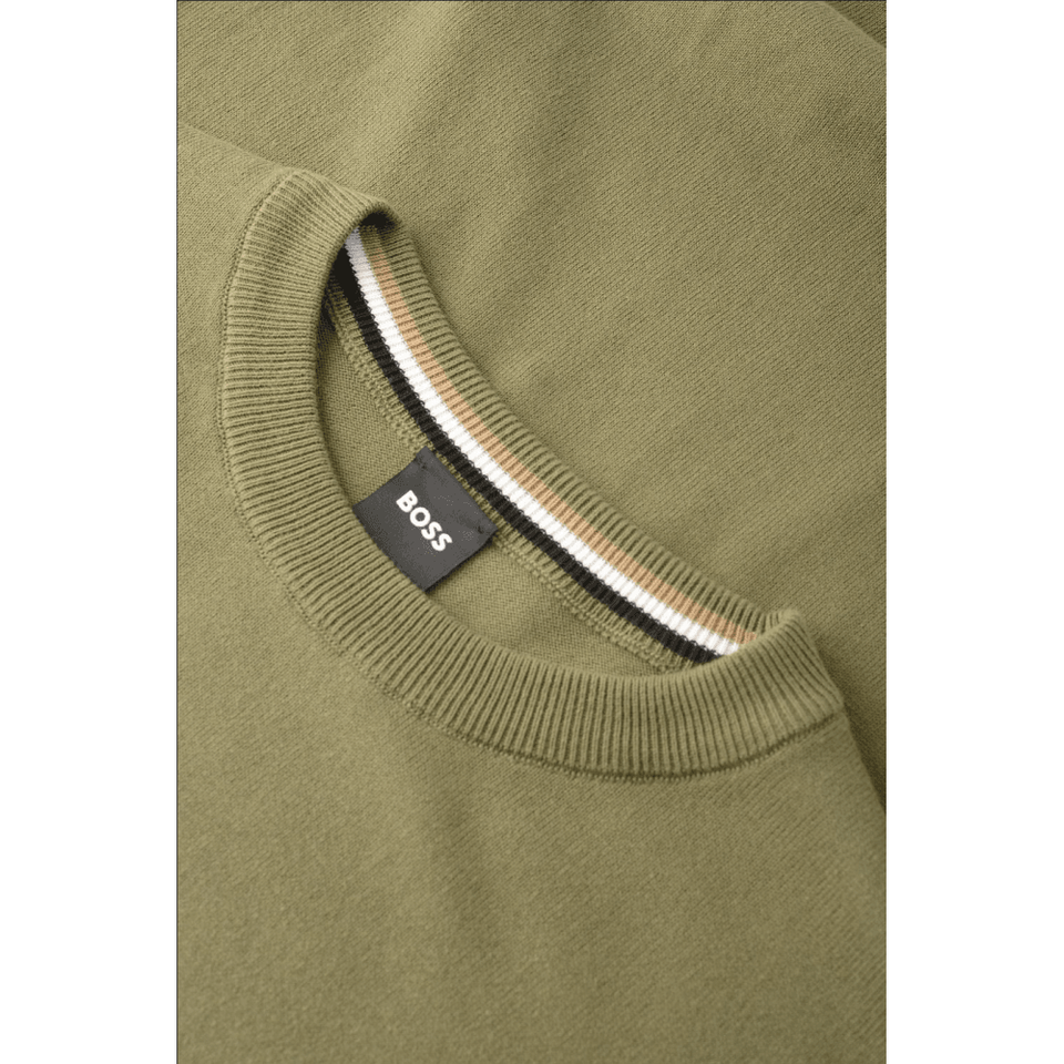 Hugo Boss Pacas-L Embroidered Logo Khaki Knitted Sweater | eBay