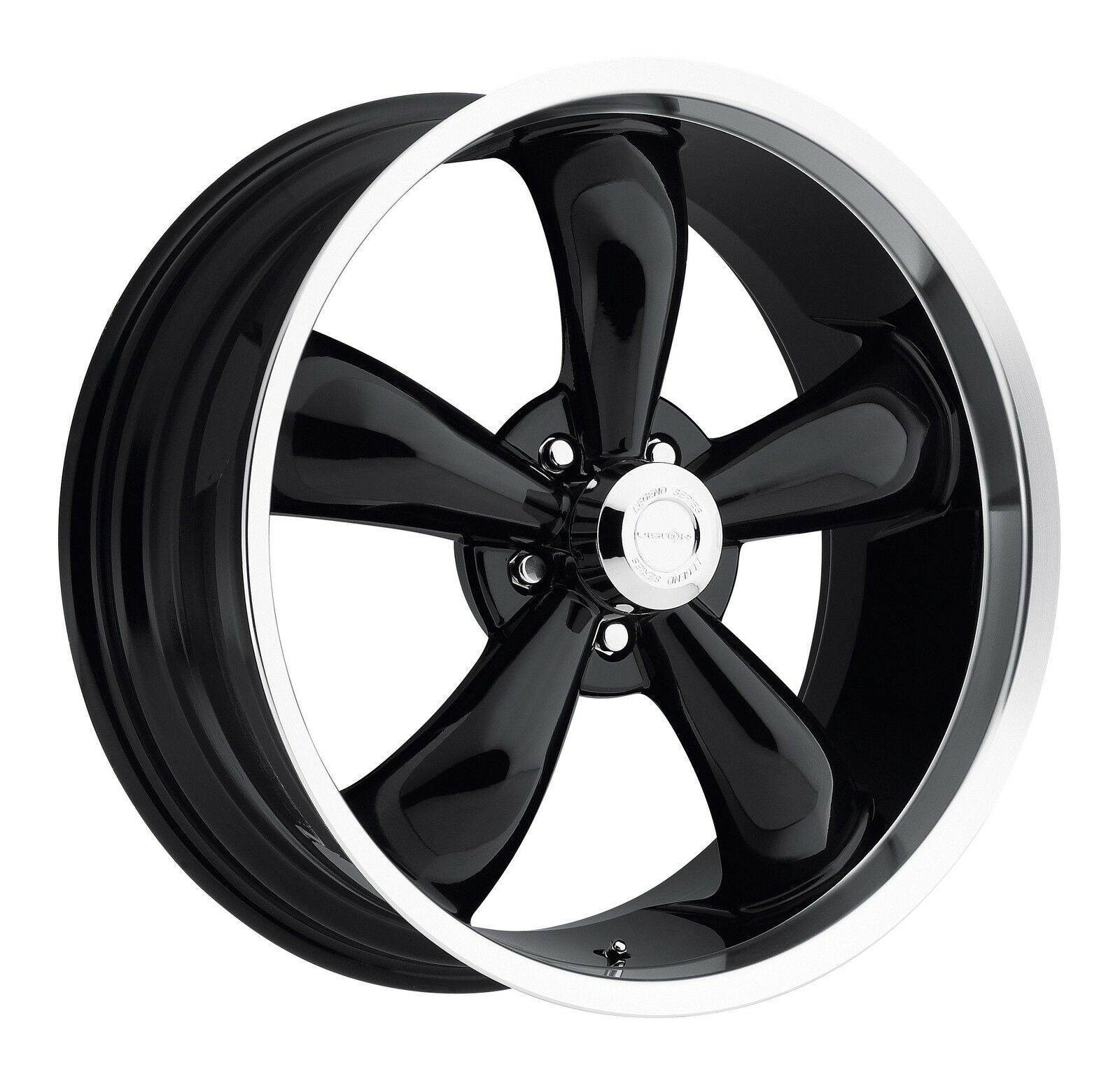 18" Vision 142 Legend 5 Gloss Black Machined Lip 18x8.5 Wheel 5x4.5 ...