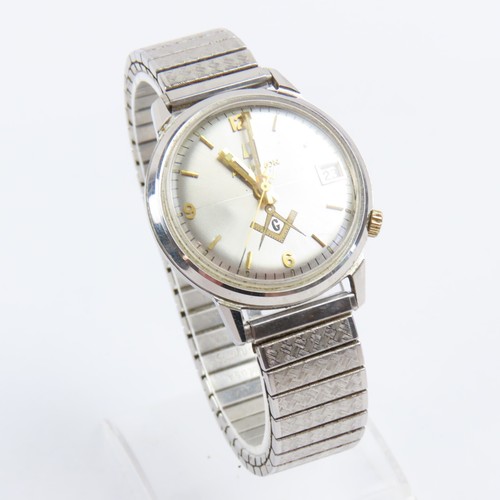 Bulova Accutron Men’s Stainless-Steel “MASONIC” Model 2182 Wristwatch ...