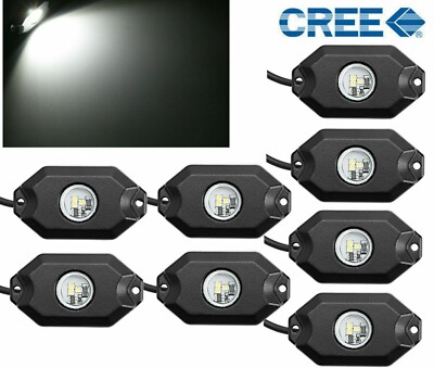 8 white Pod Rock Lights For Hummer h3 hummer H2 Alpha H1 Humvee H3T SUT ...