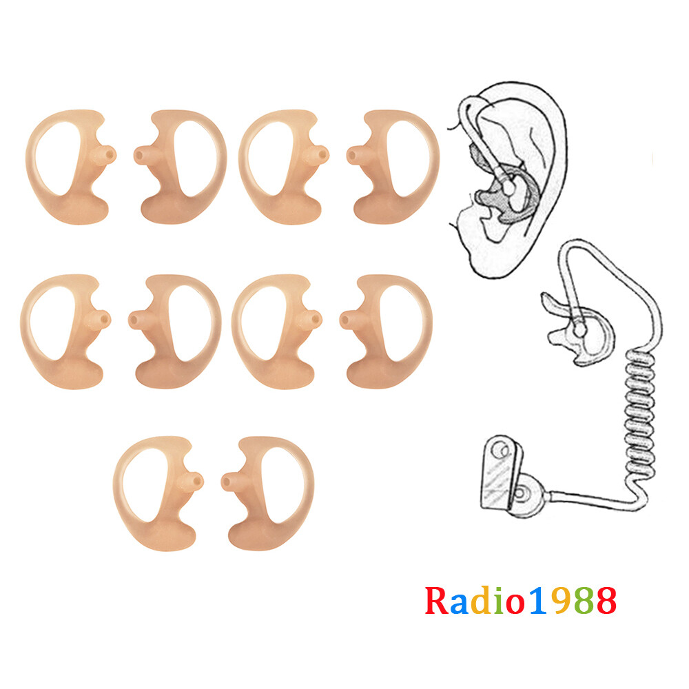 5x ear mold inserts For earpiece Acoustic Coil Tube 2 Way Radio Left ...