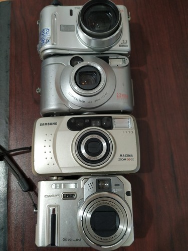 Lot of 4 Hybrid model Point And Shoot Digital Camera For parts | eBay