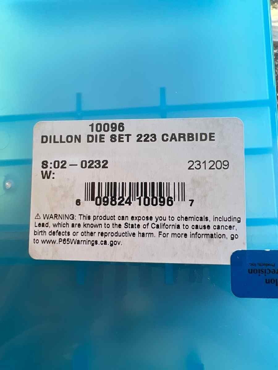 Dillon Precision 10096 .223/5.56 progressive Carbide 3 die set - New | eBay