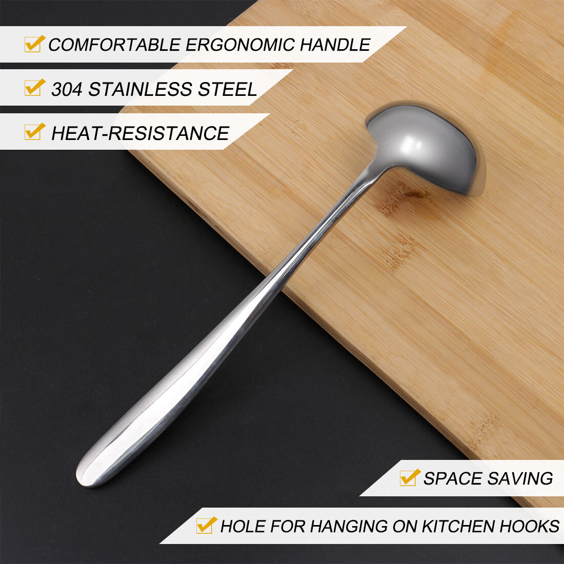 Stainless Steel Peach Shape Soup Spoon Ladle Kitchen Serving Hot Pot ...