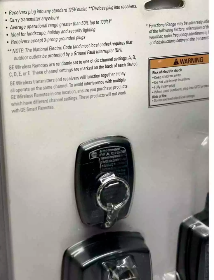 New GE Indoor/Outdoor Christmas Light Outlet Wireless Remote Control ...