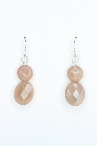 Moonstone Pink Natural Peruvian Gemstone .925 Sterling Silver Earrings ...