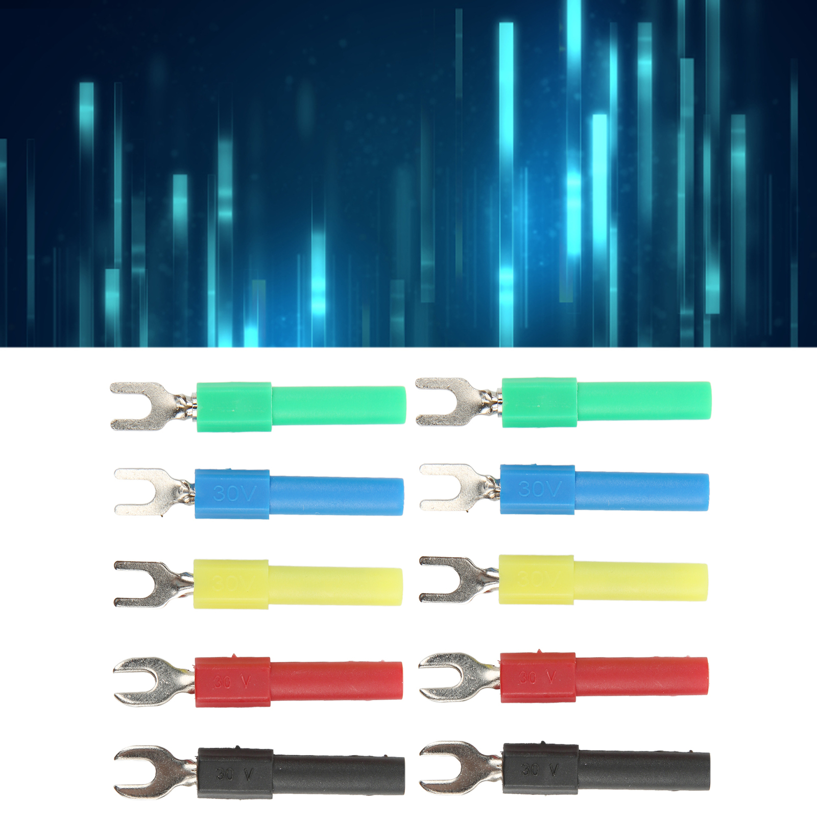 10PCS U Type Wire Connector Rear 4mm Socket 5 Color For Multimeter ...