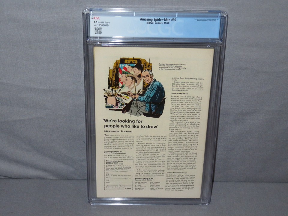 AMAZING SPIDER-MAN #90 Captain George Stacy Death CGC 8.5 VF+ Marvel ...