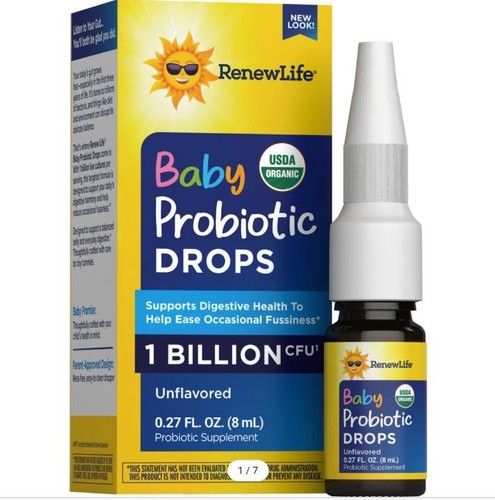 Baby Probiotic Drops 1 Billion 8ml Dropper Bottle Gut Health Organic ...