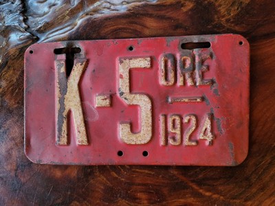 1924 Oregon Motorcycle License Plate. Good Original Paint | eBay