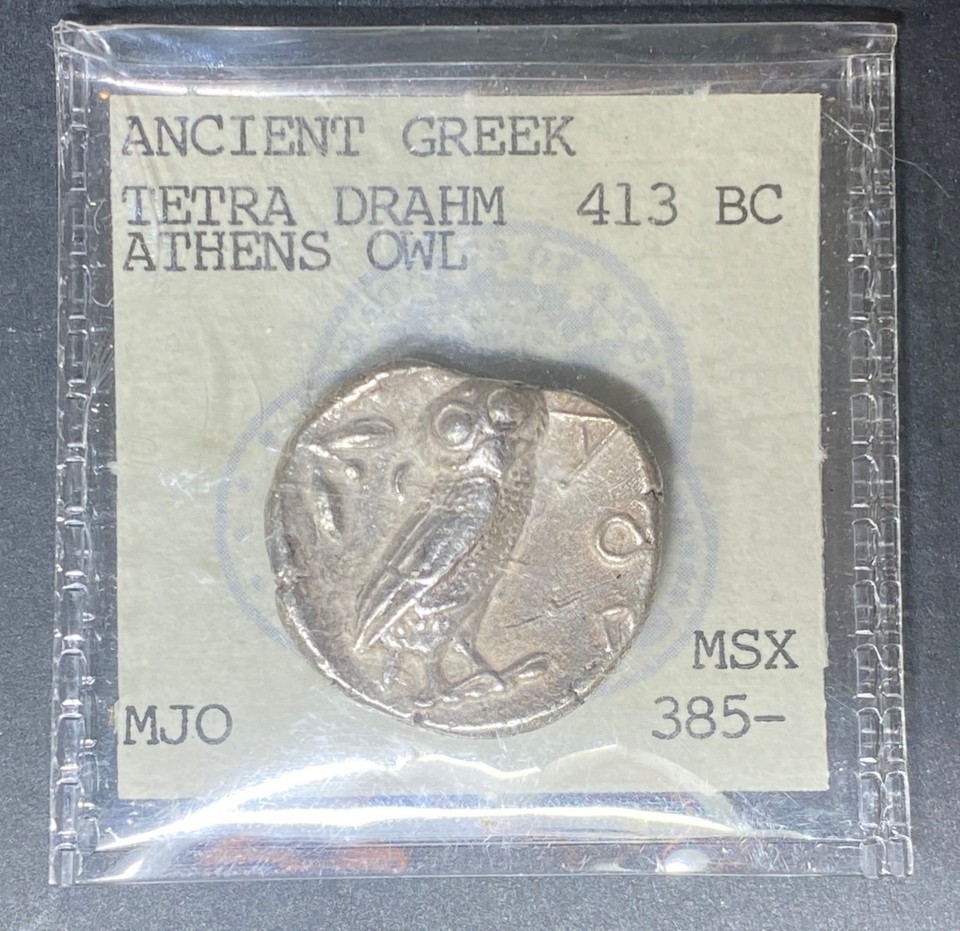 Ancient Greek Tetra Drahm Athens Owl 413 BC | eBay