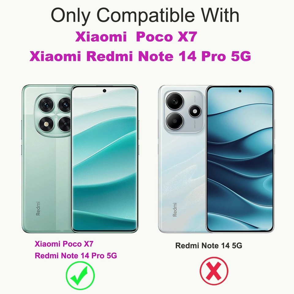 For Xiaomi Redmi Note 14 Pro 5G/Poco X7 Slim Shockproof TPU Leather ...