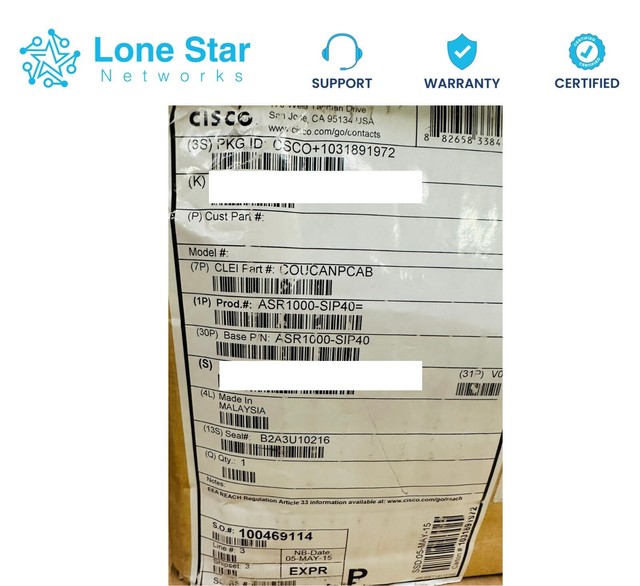 Cisco ASR1000 Series 40Gbps SPA Interface Processor (ASR1000-SIP40) for ...