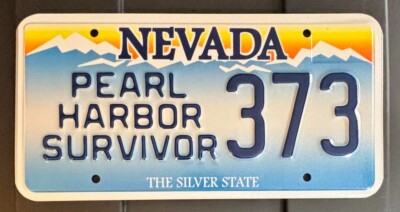 Nevada 2006 MILITARY PEARL HARBOR SURVIVOR License Plate # 373 | eBay