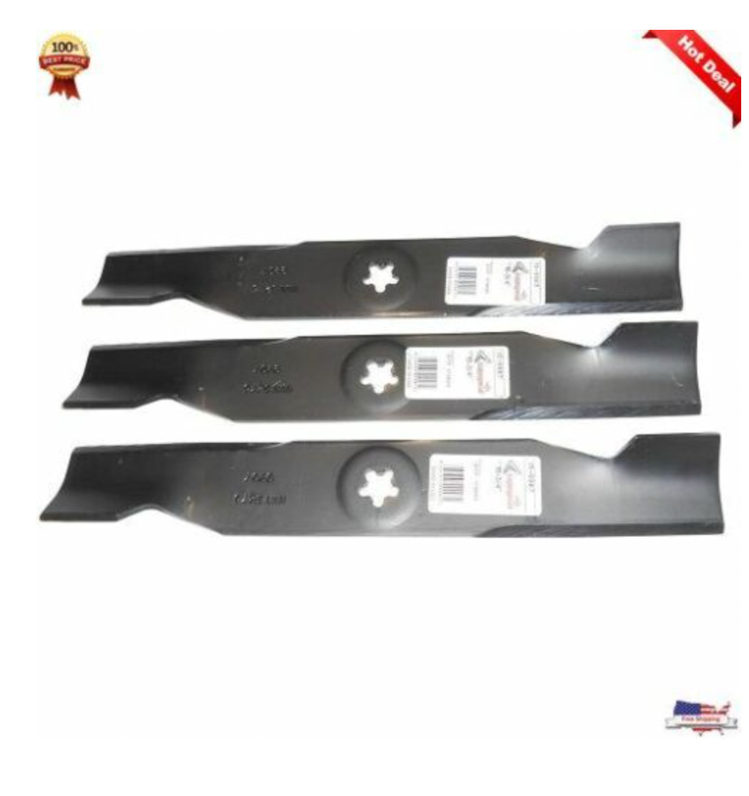 3 PC Lawn Mower Blade for Sears Craftsman 48" GT5000 DLT2000 GT3000 ...