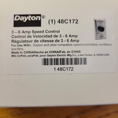 Dayton (1) 48C172 3-6 Amp Speed Control | eBay