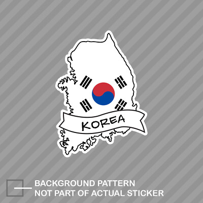 Korean Shaped South Korea Flag Sticker Decal Vinyl ribbon country pride ...