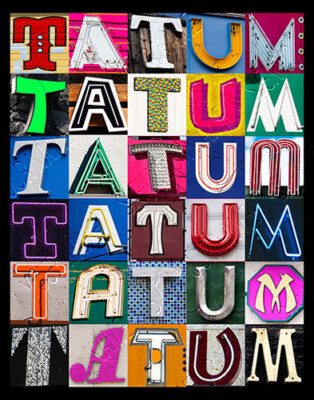 TATUM Name Poster featuring photos of actual sign letters | eBay