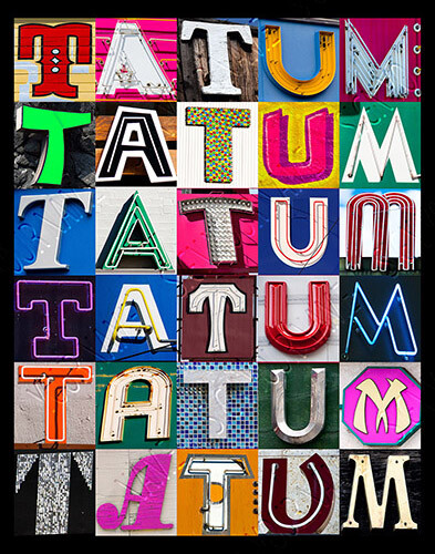 TATUM Name Poster featuring photos of actual sign letters | eBay