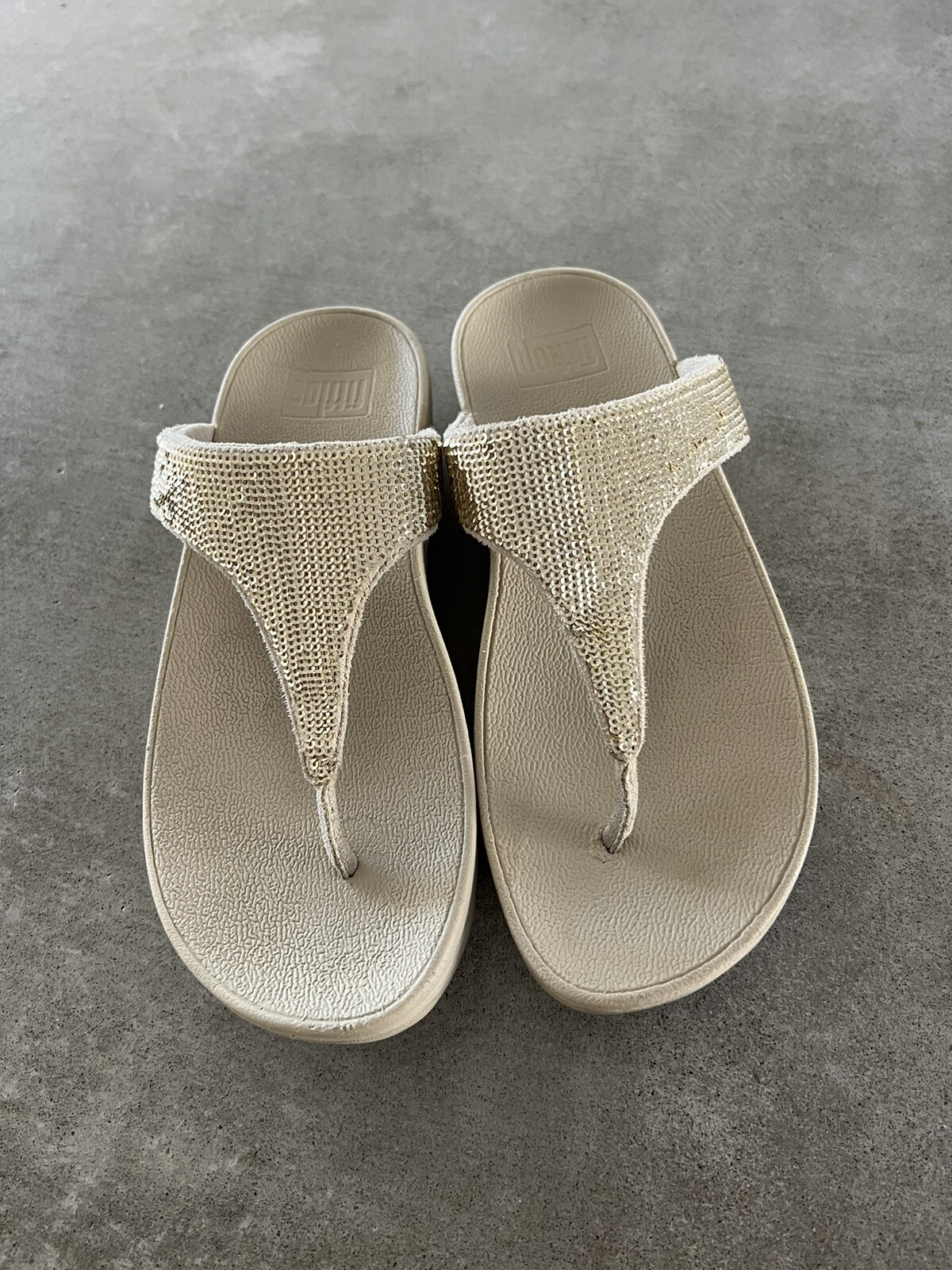 FITFLOP LULU GLITTER TOE FLIP FLOP SANDALS WOMENS SIZ… - Gem