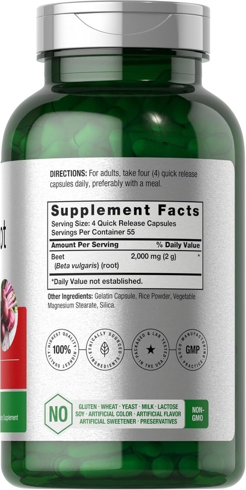 Beet Root Powder Capsules 2000mg | 220 Pills | Herbal Extract | by ...