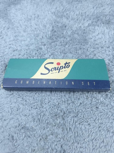 Vintage Scripto Mechanical Pencil Set Extra Strong Leads Erasers Green ...