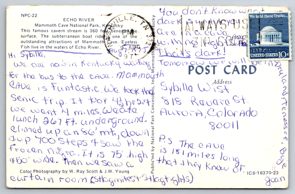 c1960s Echo River Mammoth Cave Park Kentucky Boat Ride Vintage Postcard | eBay