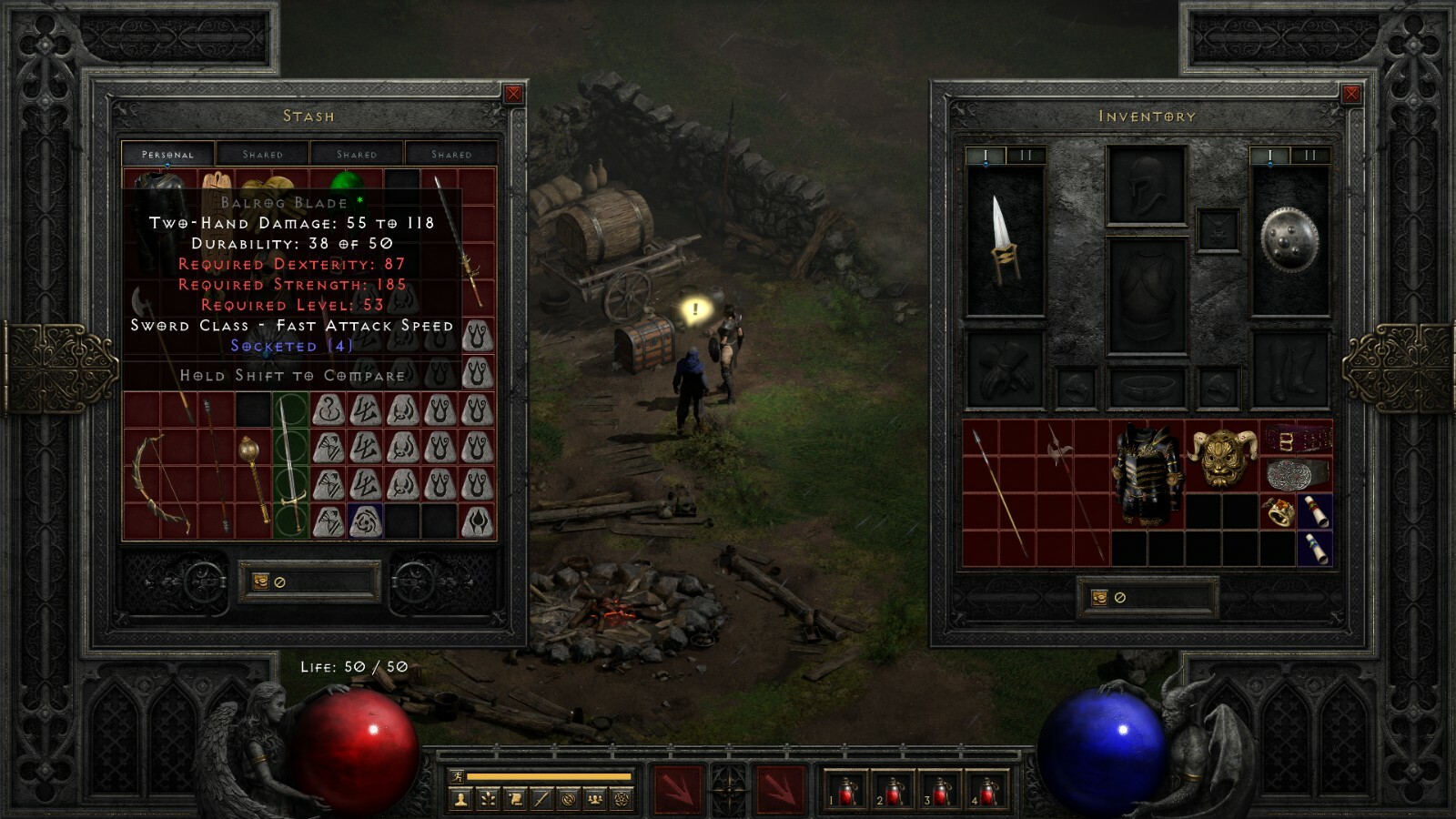 diablo 2 resurrected D2R Balrog Blade 4os socketed PC US | eBay