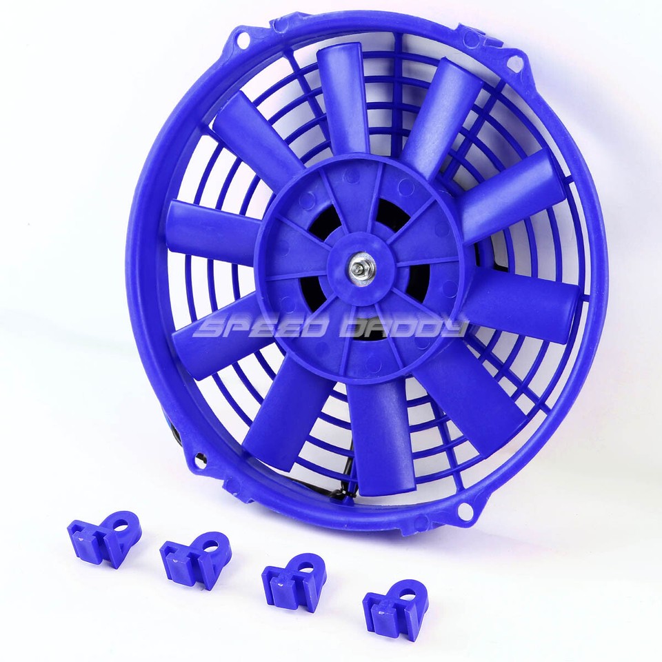 2-ROW ALUMINUM RADIATOR+2X 9" FAN KIT BLUE FOR 68-79 FORD F100/150/F250 ...