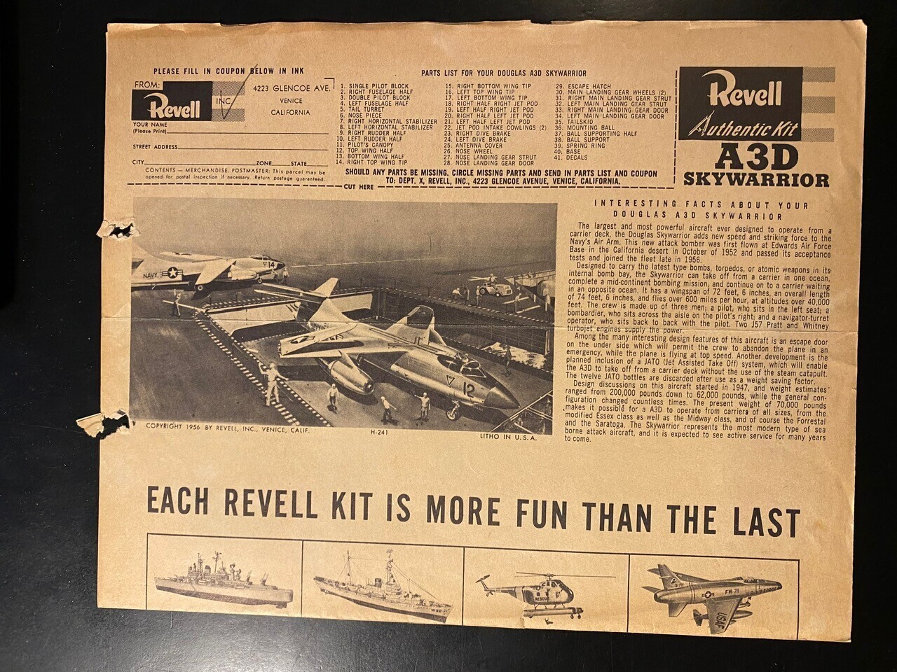 Vintage 1950s Revell Model Instructions Manuals Mitchell Boeing Martin ...