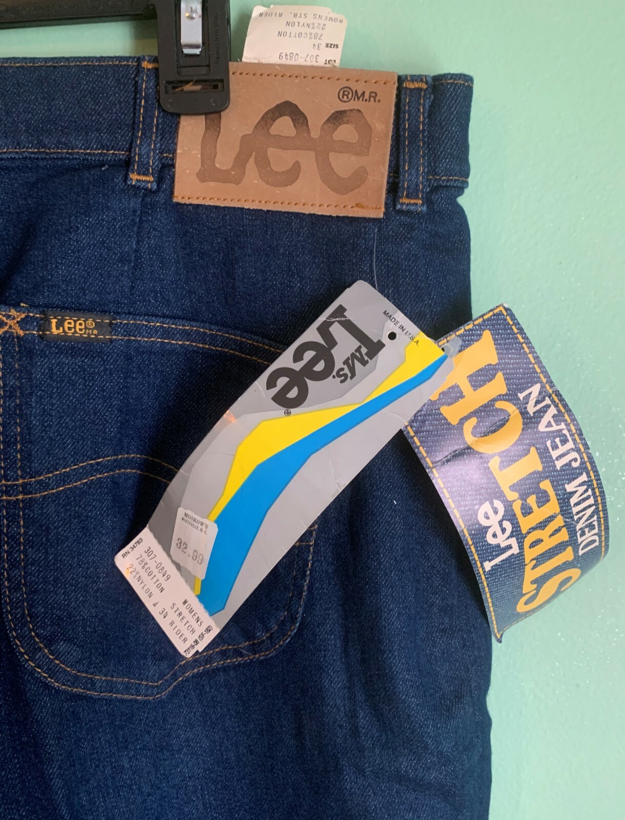 NOS Ms Lee Riders Stretch vintage 80s high waist dark… - Gem