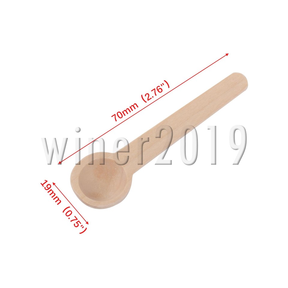 7x1.9cm Mini Nature Wooden Spoons Salt Tea Condiment Spoons for Kitchen ...