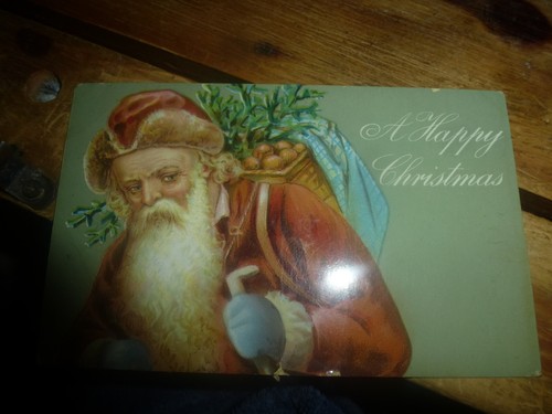 Red Robed Santa Claus "A Happy Christmas" Postcard Postmarked 1914 | eBay