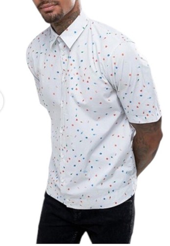 DIESEL Mens Light Grey Shirt Short Sleeves Casual Summer Pill Print ...