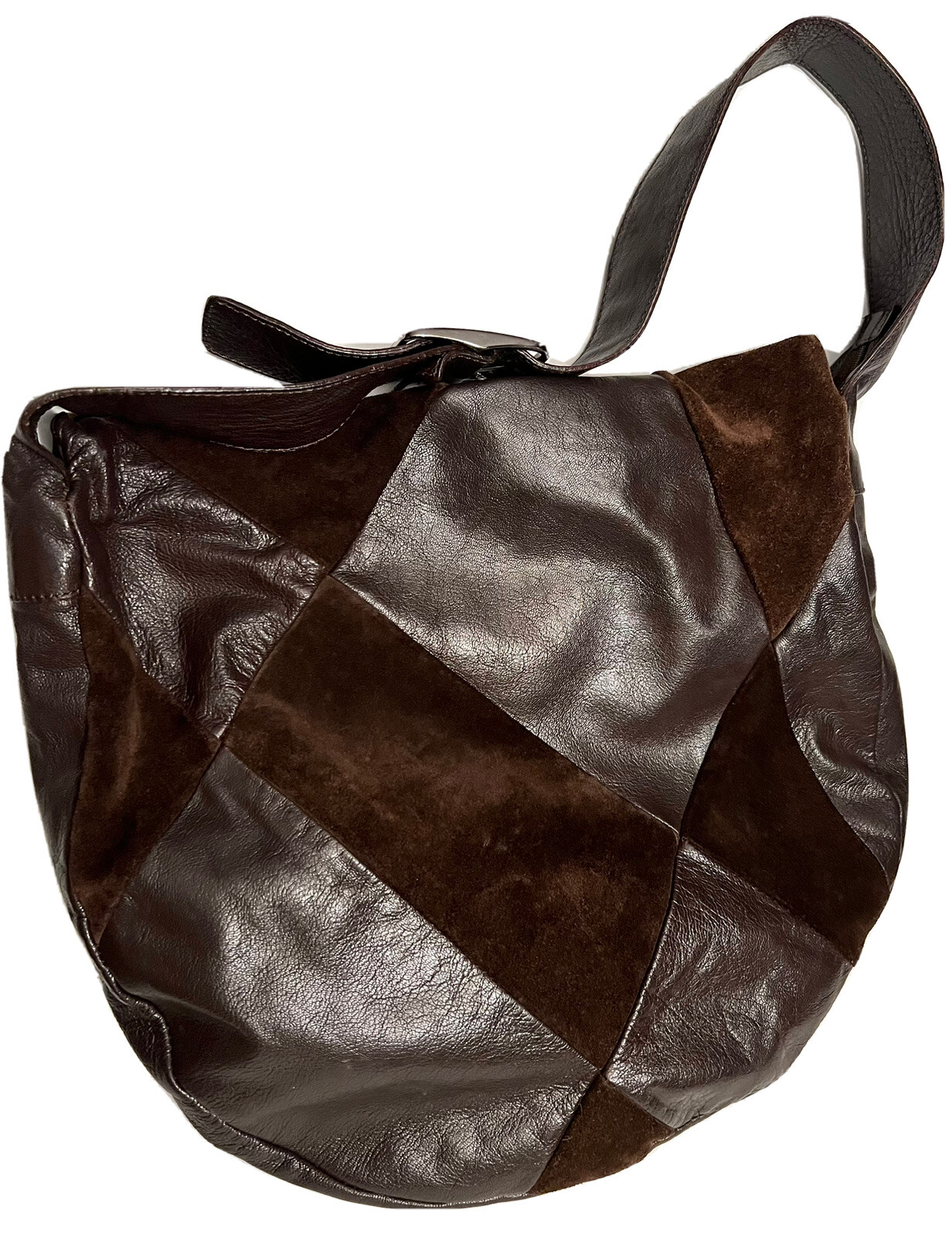 ITALIAN CAPACCIOLI SHOULDER HOBO BAG BROWN LEATHER SU… - Gem