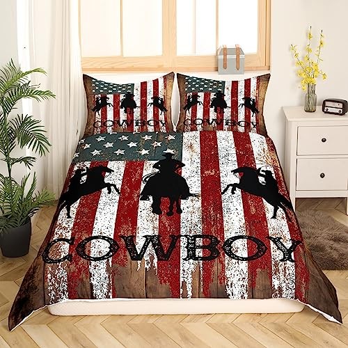 Western Rustic Bedding Set for Cowboys Cowgirls Farmstyle Duvet Queen ...