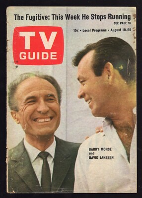 COVERS ONLY ~ 1967 TV GUIDE with BARRY MORSE & DAVID JANSSEN of THE ...
