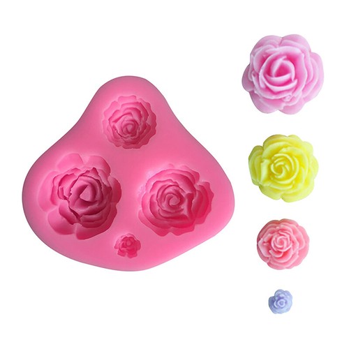 Four Roses Shape Silicone Mould Chocolate Fondant Cake Baking Decor Diy ...