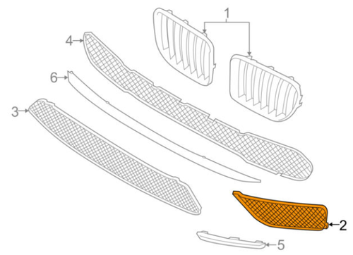 BMW X1 E84 Front Bumper Right Lower Grille 51117303758 7303758 NEW ...