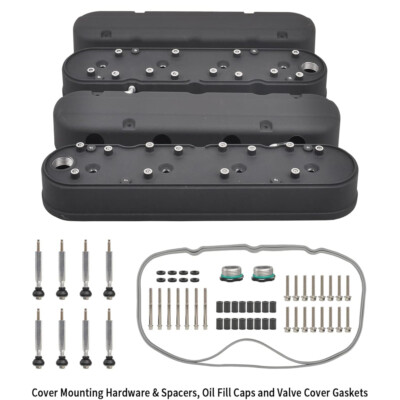 Aluminum Valve Covers with Coil Mounts w/Covers for Chevy LS LS1 LS2 ...