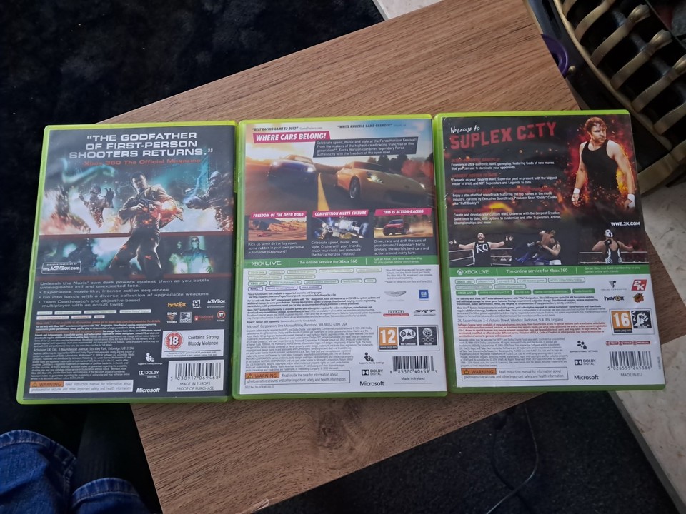 3 x Xbox 360 Games - Wolfenstein, Forza Horizon, Wwe 17 | eBay UK