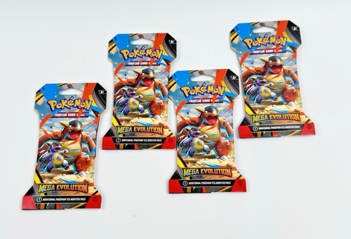 Pokemon TCG Mega Evolution Sleeved Booster Packs 4 - All Sealed Packs ...