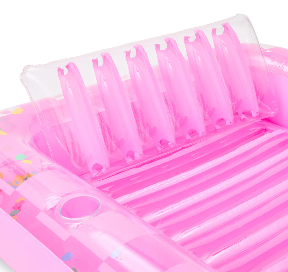 Inflatable Personal Pool Lounger Summer Pink Beach Kid Fun Outdoor Free ...