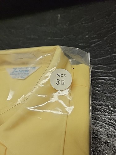 VTG Deadstock J.m Fields Sz. 36 Yellow Roll Up Sleeve Collared Shirt ...