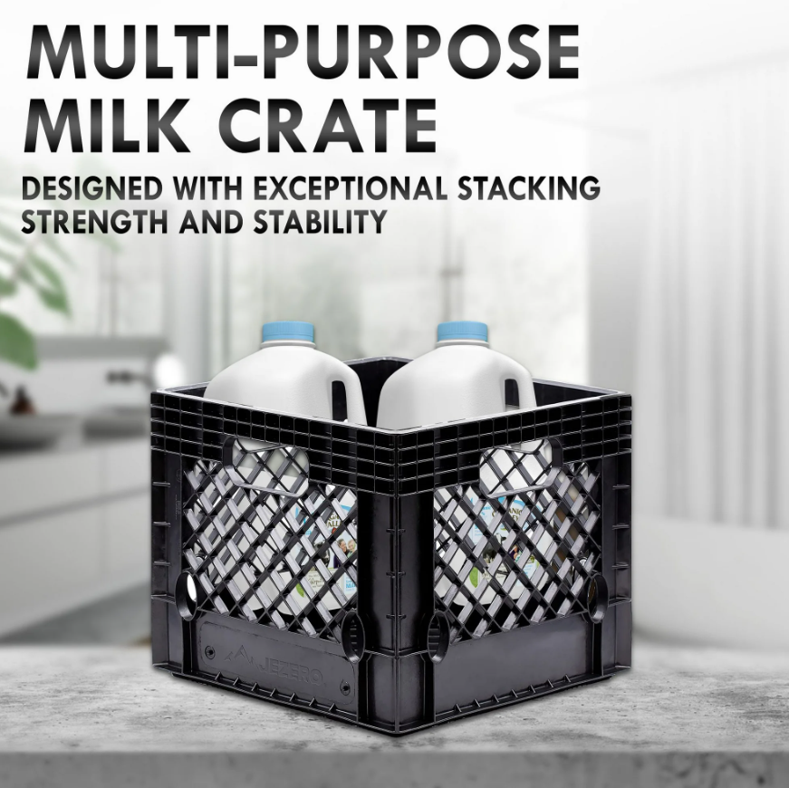 Juggernaut Storage 16QT Heavy-Duty Plastic Square Milk Crate Black | eBay