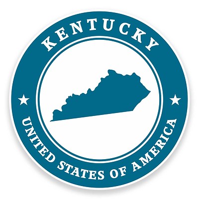 2 x 10cm Kentucky USA Vinyl Sticker Laptop Car Travel Luggage Tag Map ...