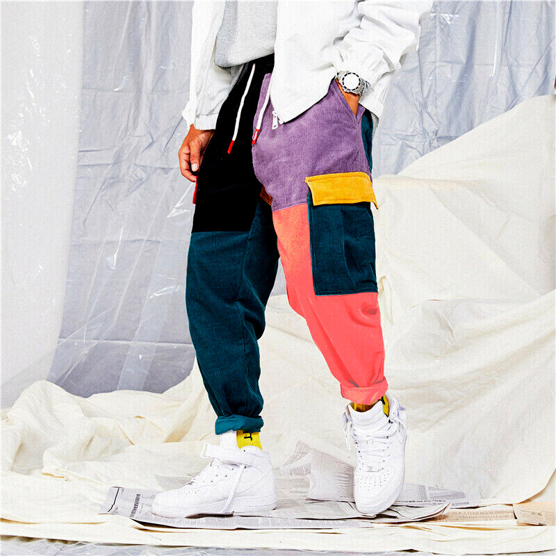 Men's Joggers Streetwear Color Block Patchwork Cargo Pants Men's Joggers Streetwear Color Block Patchwork Cargo Pants